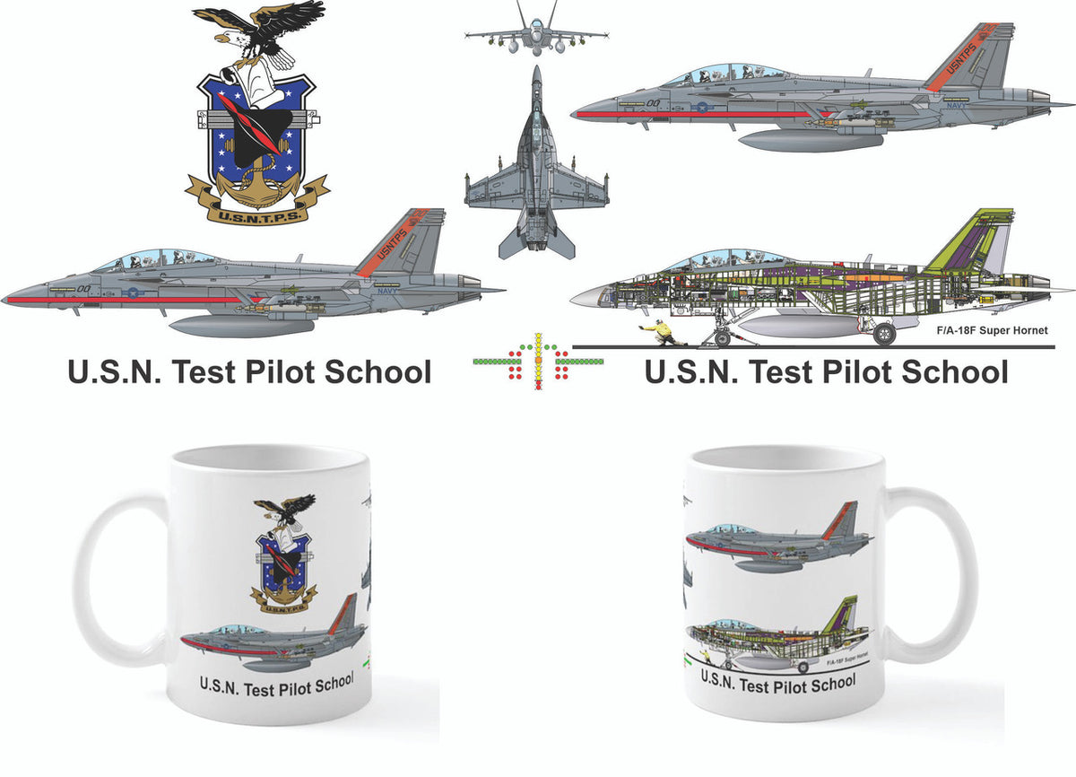 F/A-18F Super Hornet USNTPS Mug – PAX River Naval Air Museum Gift Shop