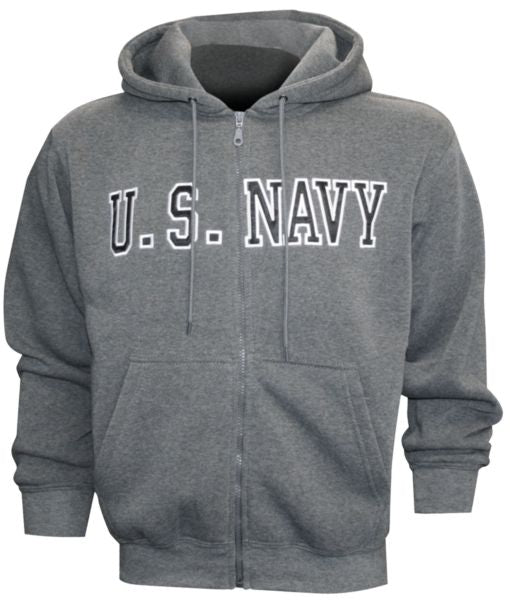 U.S. Navy Zip-Up Hoodie - Grey – PAX River Naval Air Museum Gift Shop