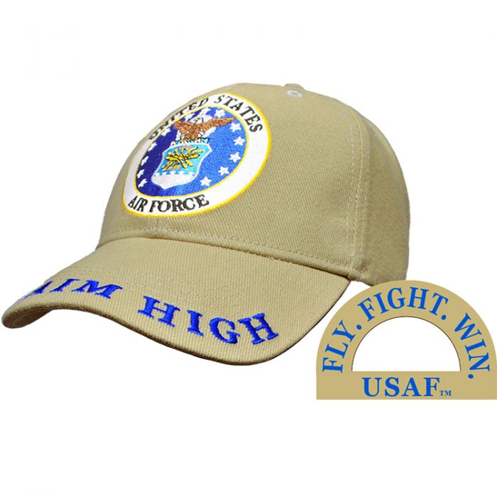 Air Force Aim High Cap-Khaki – PAX River Naval Air Museum Gift Shop